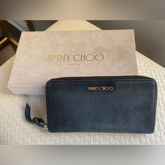 Jimmy Choo | Bags | Preloved Authentic Jimmy Choo Black Wallet Wgold ...